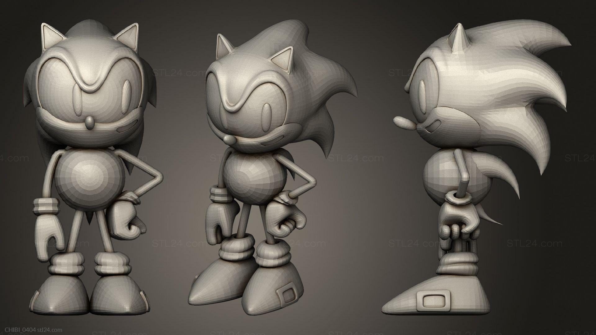 Chibi Funko - sonic 2, CHIBI_0404. 3D stl model for CNC